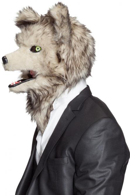 maska vlka se svítícími oči de luxe